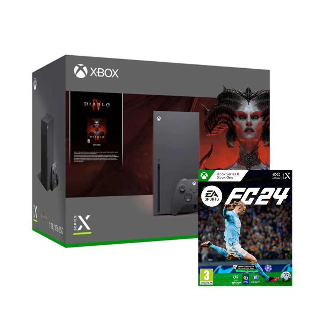Pack console Xbox Series X noire + Diablo IV + FC 24 offert ...